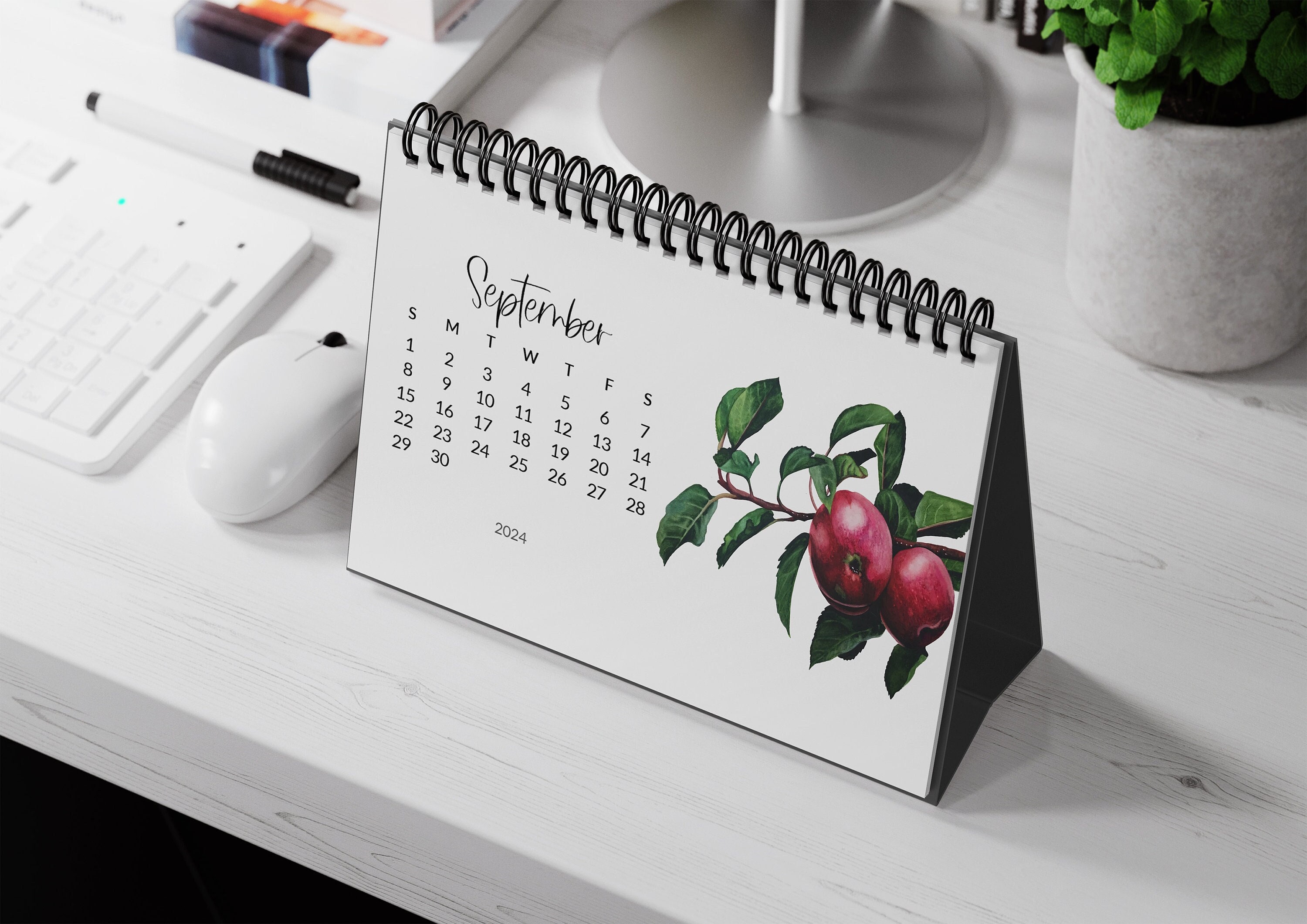 Botanical Desk Calendar, Small Calendar, Art Illustrated Calendar ...