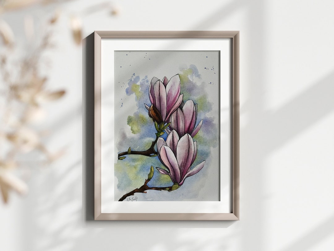 Magnolia Painting, Magnolia Art, Magnolia Tree Painting, Botanical ...