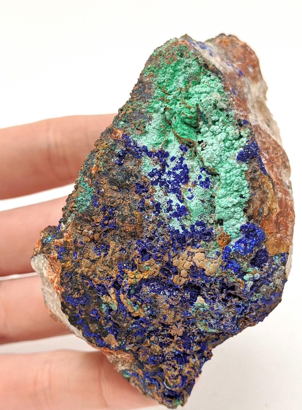 Natural Malachite Crystals With Blue Azurite 8.9 X 4.8 X 5.1 | Etsy