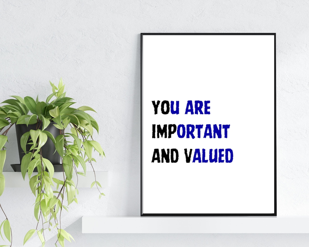 I Am Valued and Important, Self Talk, Mindfulness, Mental Health ...