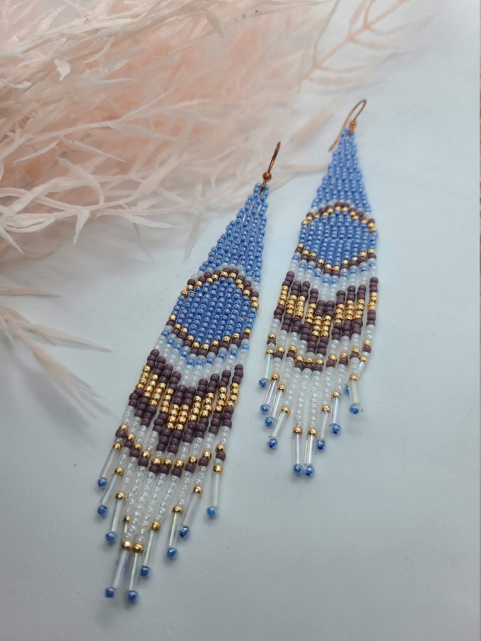 Long Earrings Long Bohemian Seed Bead Earrings Wearable Art - Etsy