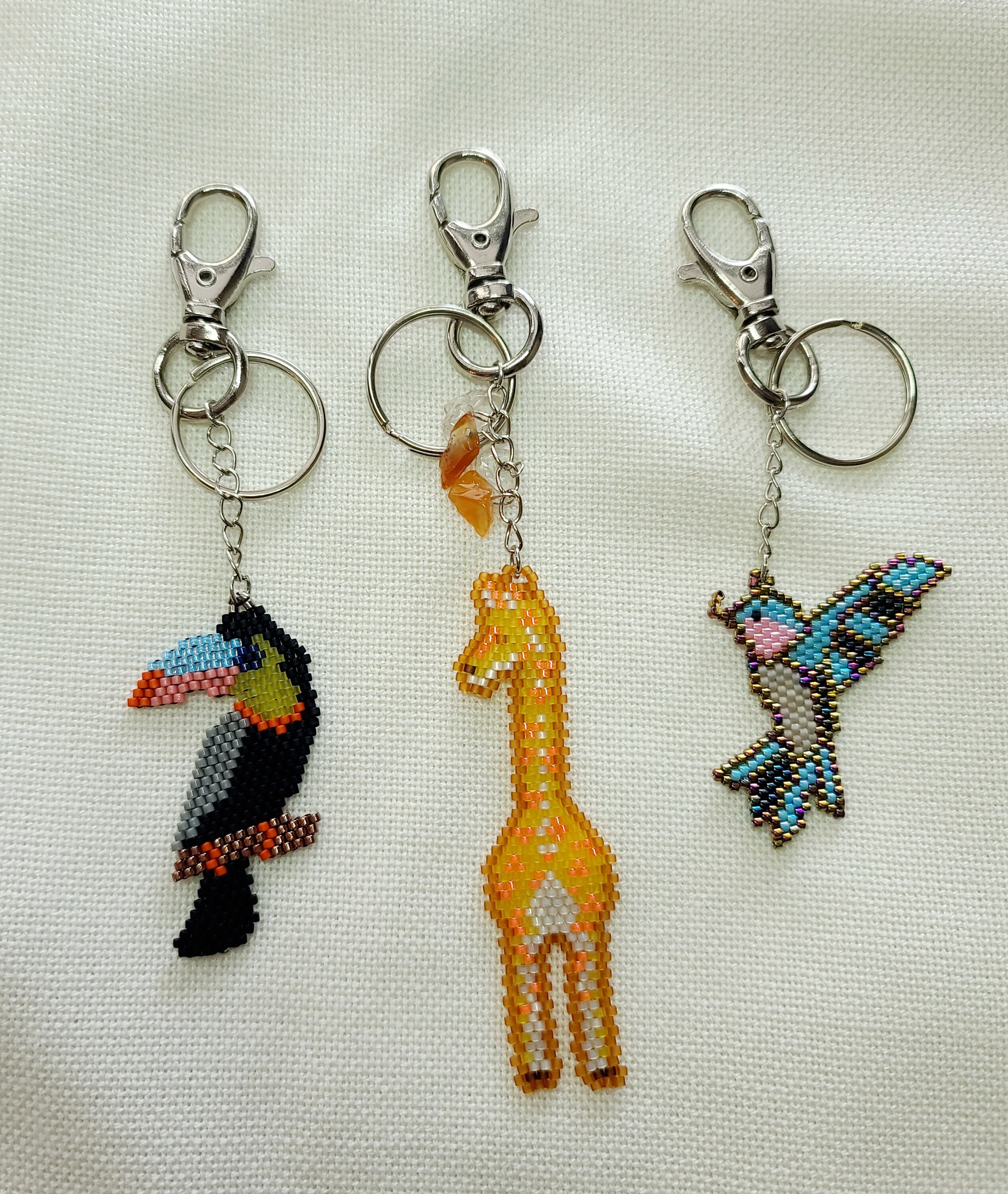 Animals Key Chain Beaded Keychain Animal Figure Keychain - Etsy