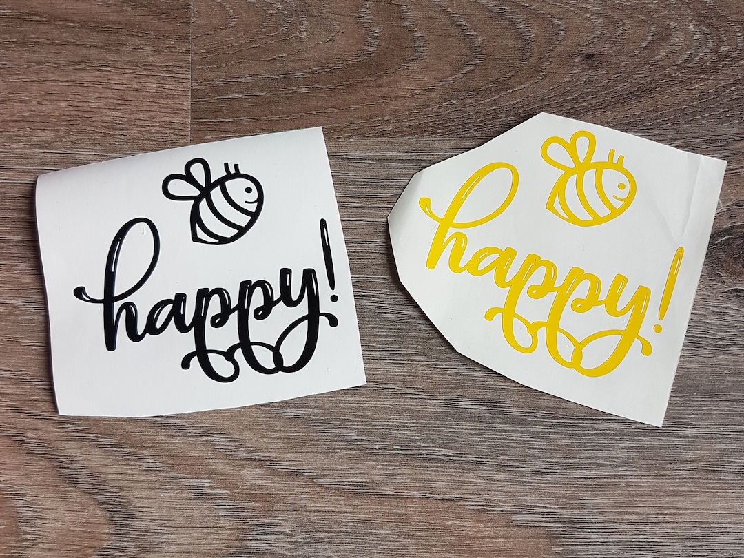 Bee Happy Vinyl Decal - Etsy