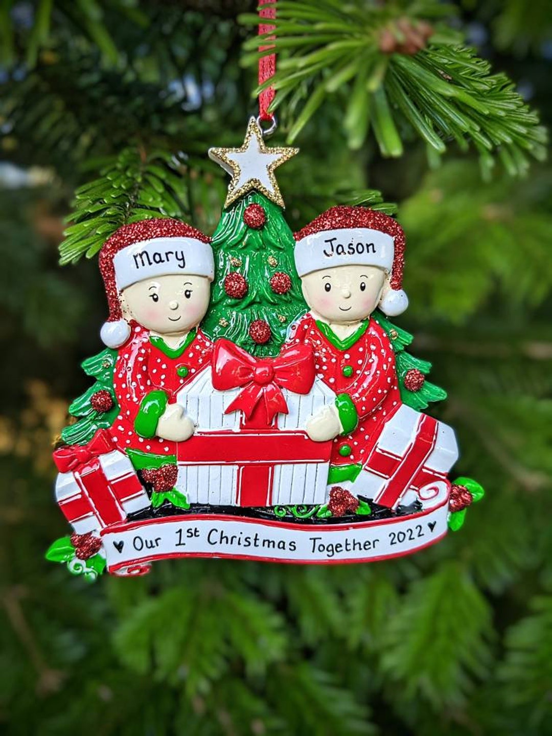 Personalised Couple Christmas Tree Decoration First Christmas Together ...