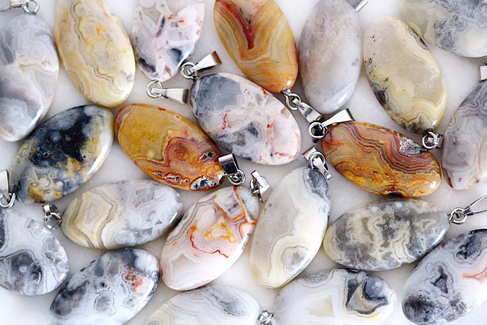 Crazy Lace Agate Pendants Lace Agate Stone Neclace Crazy - Etsy