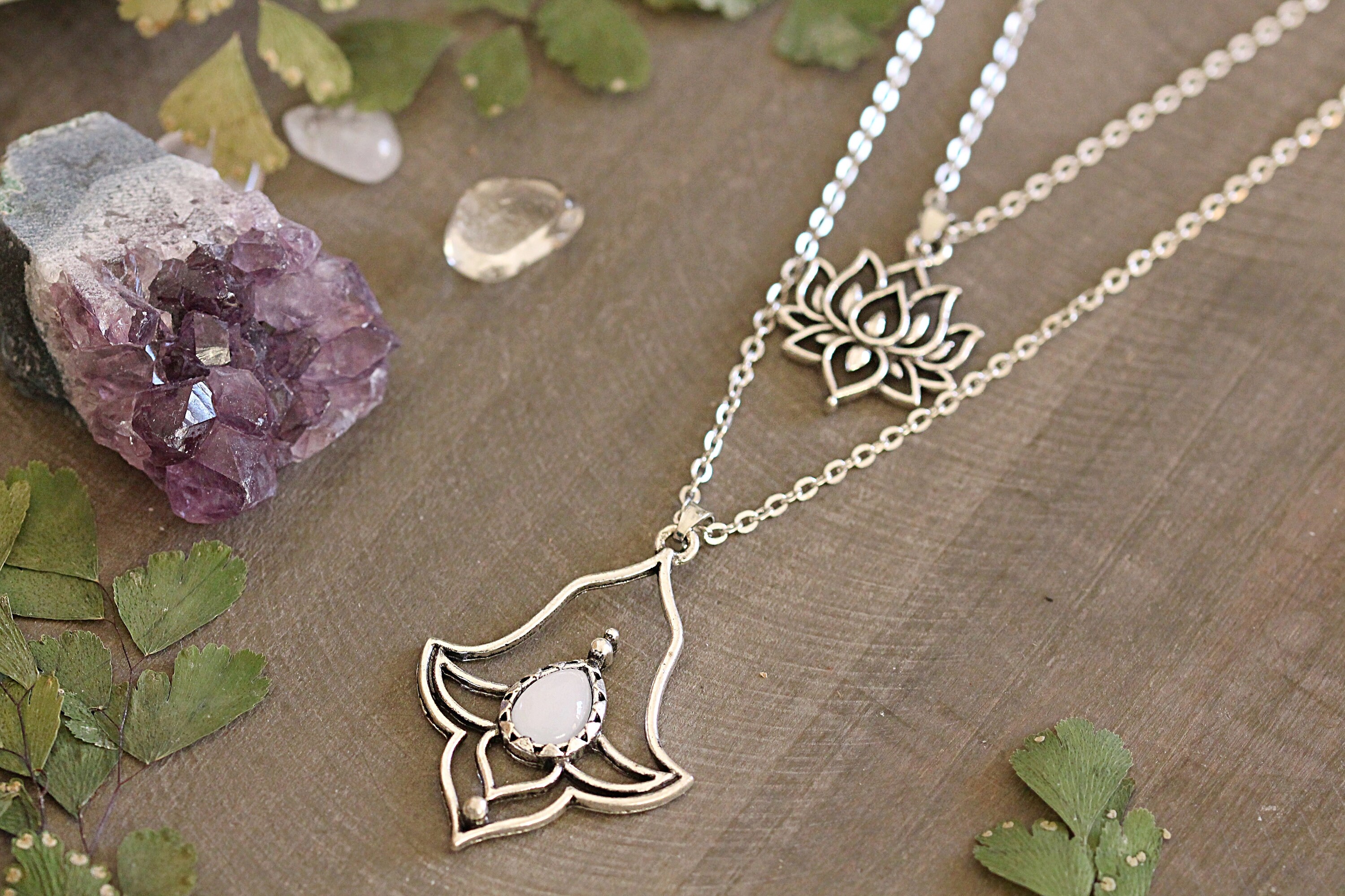 Layered Necklace Multistrand Necklace Two Chain Necklace | Etsy