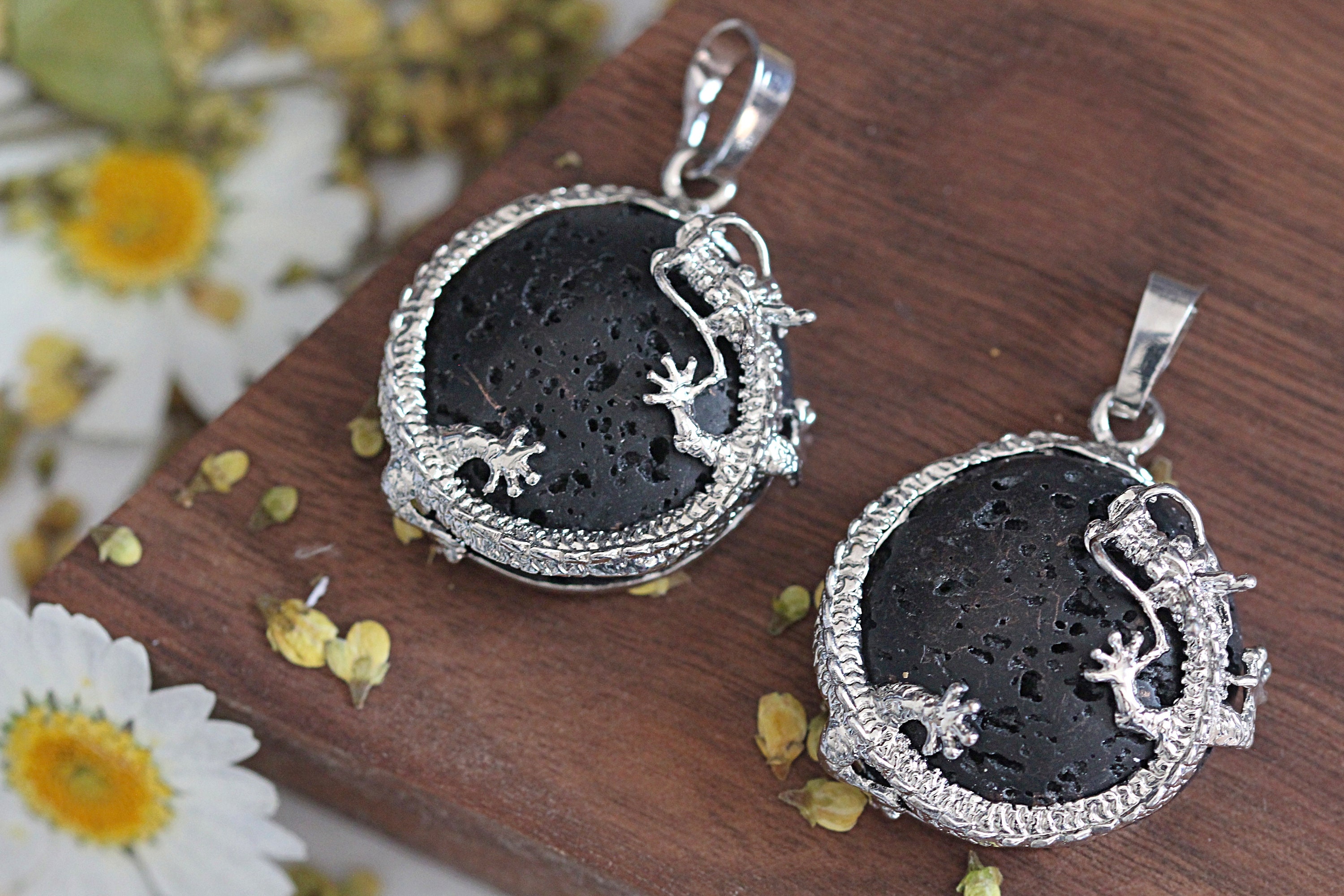 Lava Diffuser Necklace - Lava Stone Necklace - Dragon Necklace ...