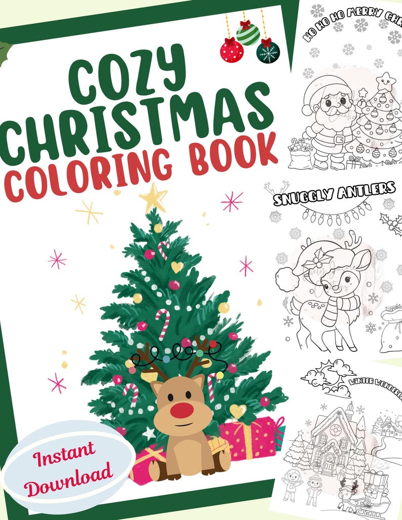 Christmas Coloring Pages L Coloring Pages L Instant Digital Download L ...
