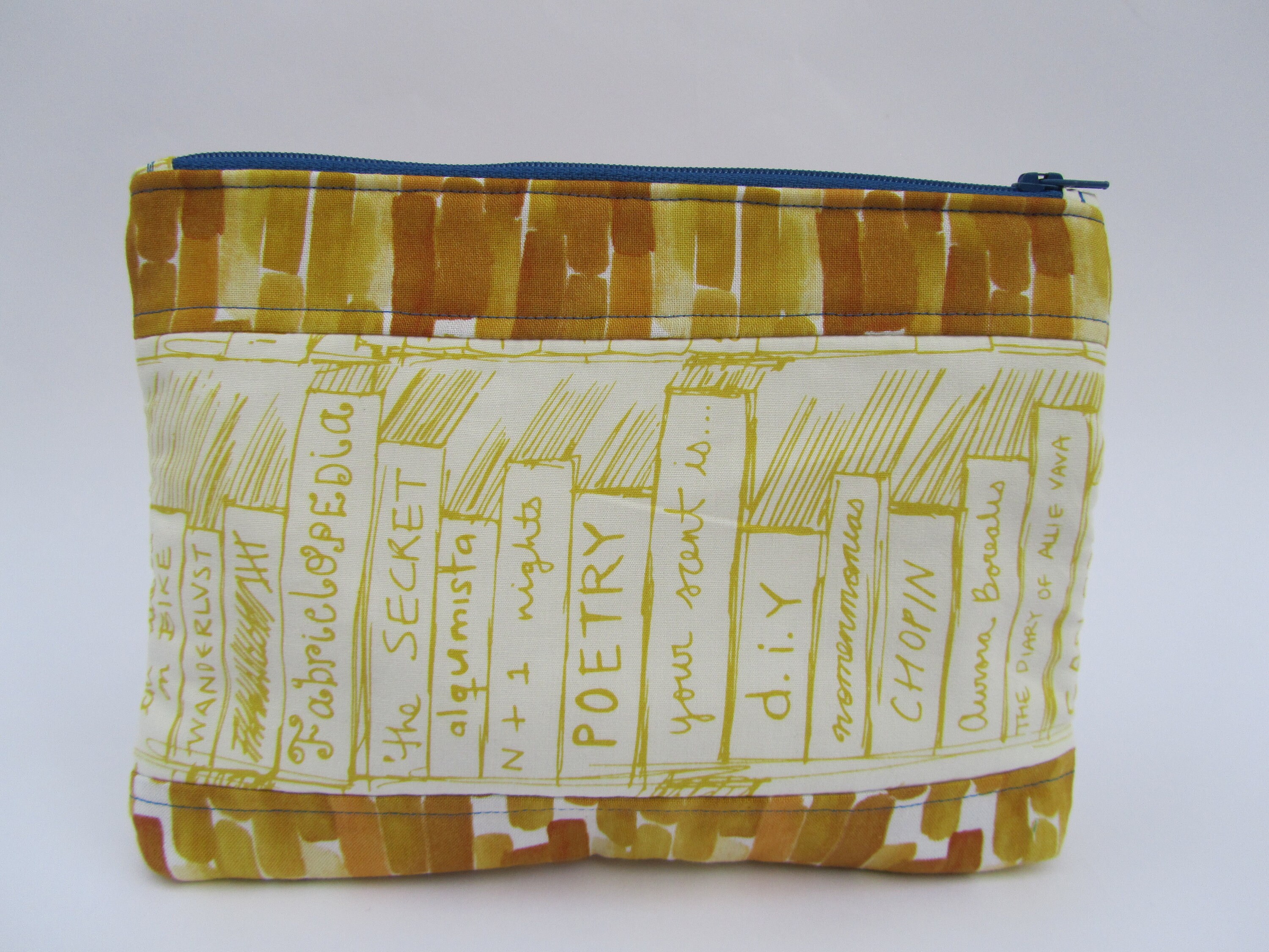 Quilted Zipper Pouch Set Book Case - Etsy