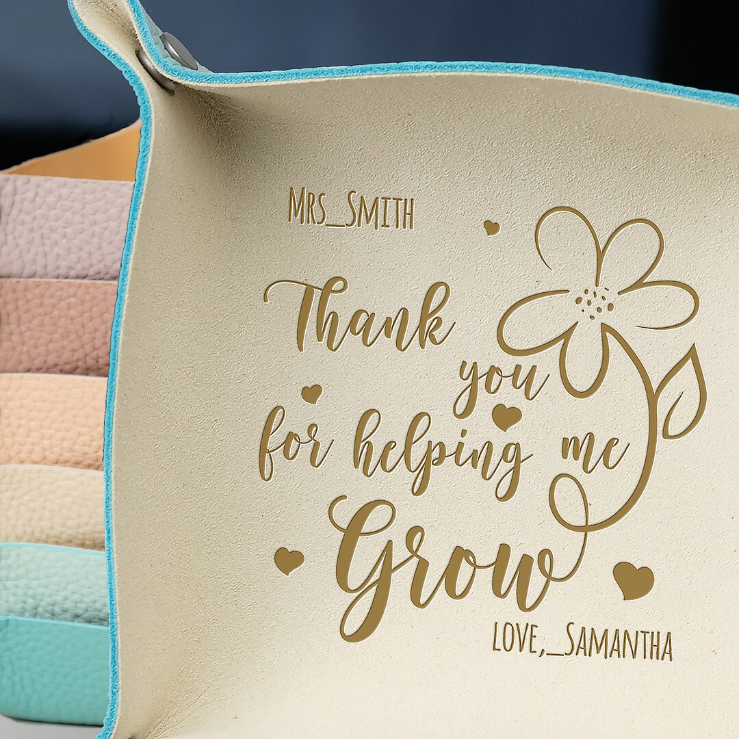 Personalized Leather Valet Tray: Teacher Appreciation Gift - Etsy