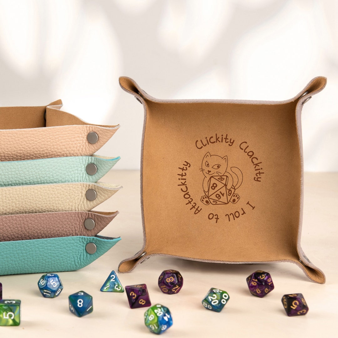 Cat Dice Tray Dnd Dice Tray Leather Tray Rolling Tray Dnd Gifts Catch ...