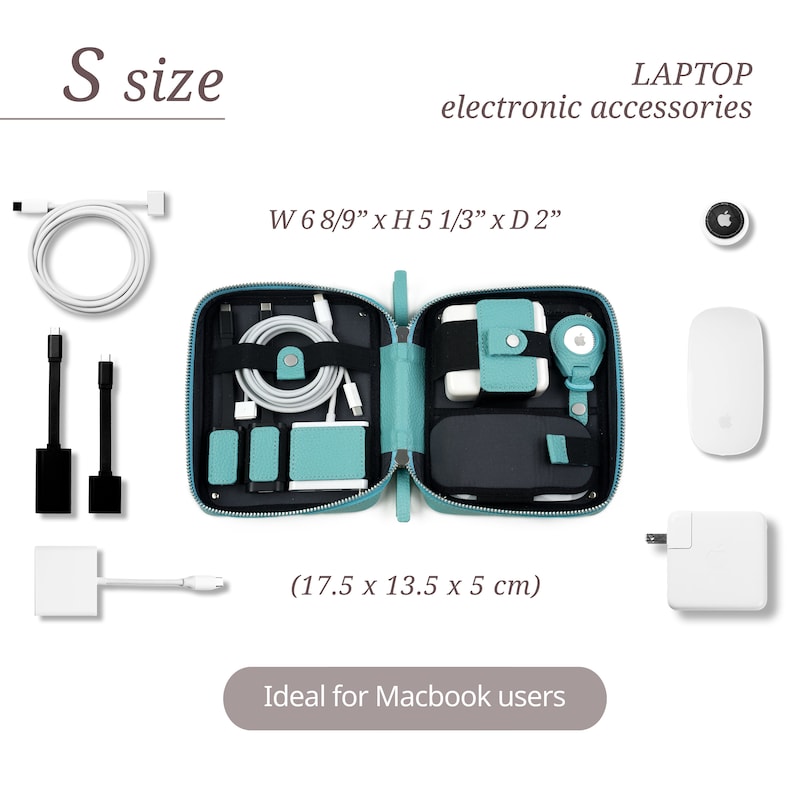 Personalized Leather Tech Accessories Organizer, Multi-slot Zipper Case ...