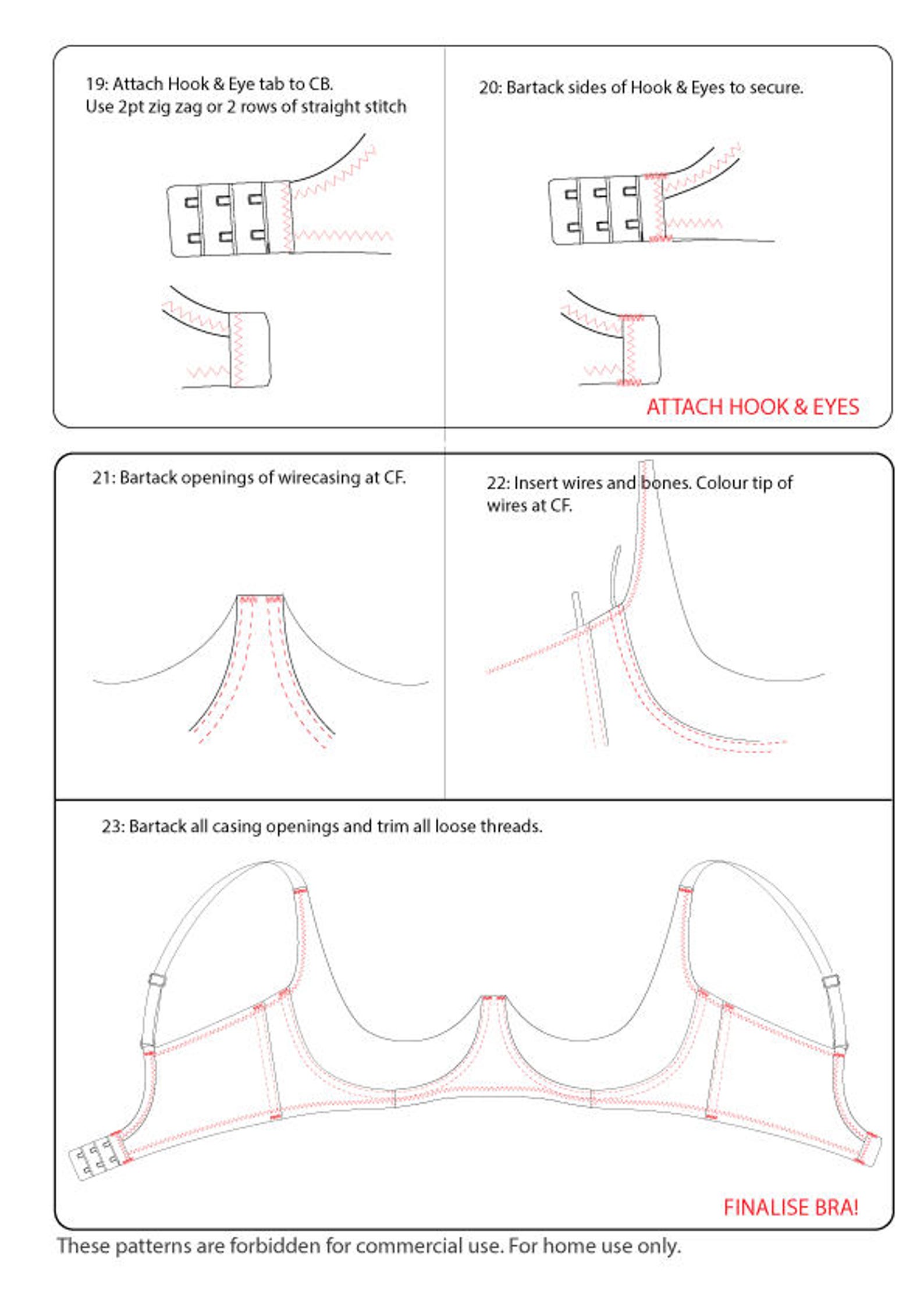 Pdf Bra Sewing Pattern Bra Making Supplies 14 Cup Bra Etsy Uk