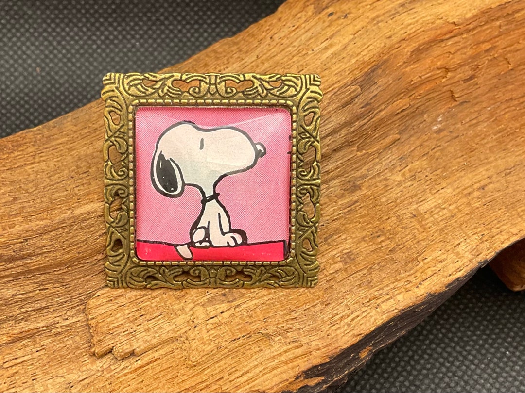 Snoopy Peanuts Brass Brooch Made With Vintage 1980's - Etsy