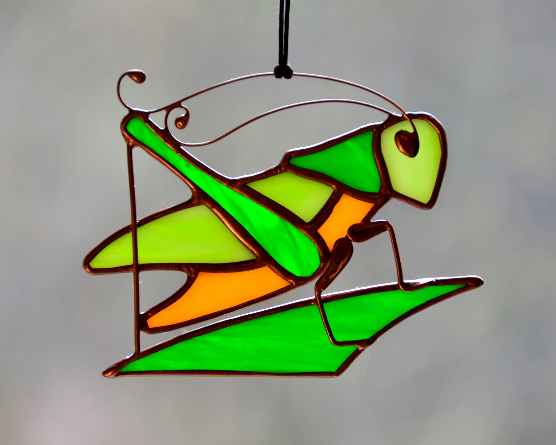 Stained Glass Suncatcher Grasshopper Ornament Window Hanging - Etsy