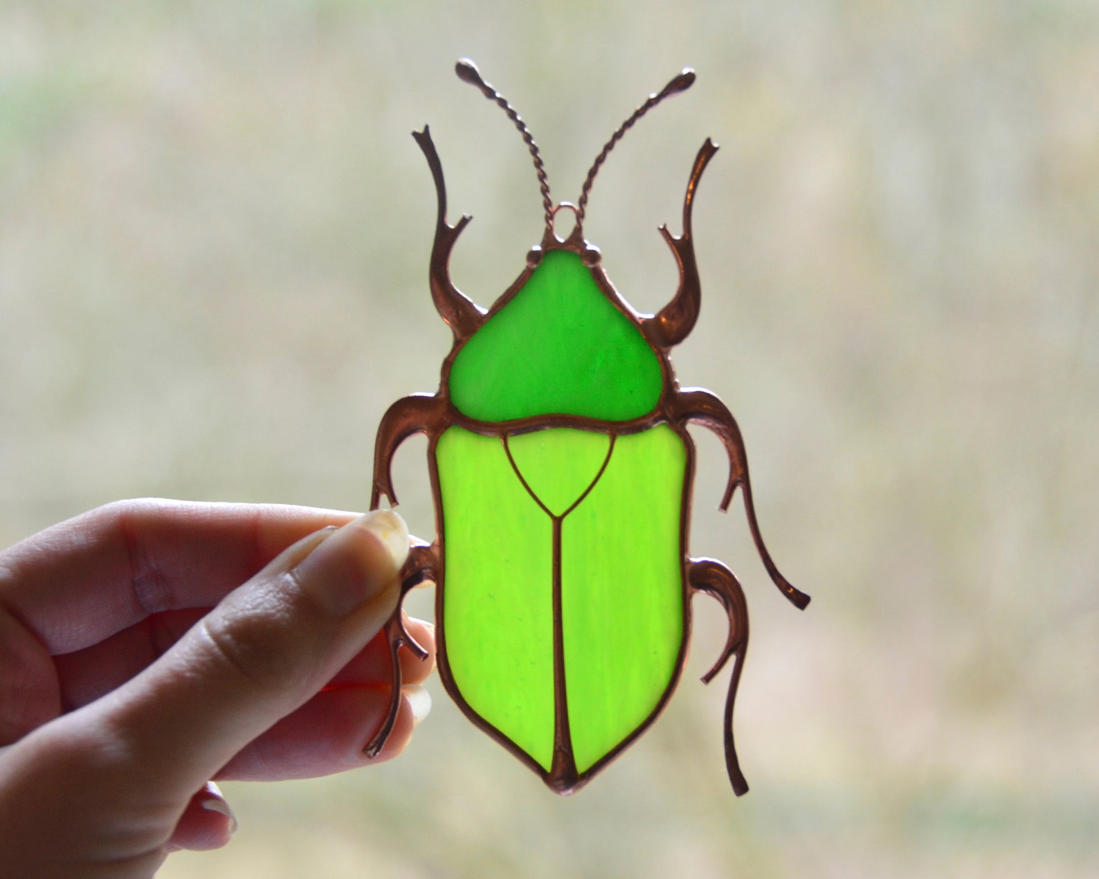 Stained Glass Beetle, Bug Suncatcher, Glass Home Decor, Window Hangings ...