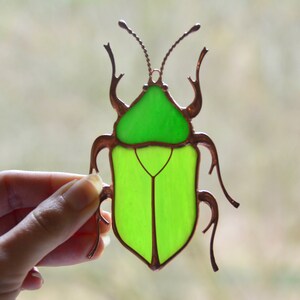 Stained Glass Beetle, Bug Suncatcher, Glass Home Decor, Window Hangings ...