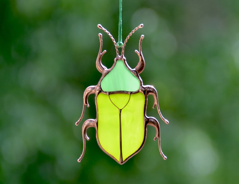 Stained Glass Beetle, Bug Suncatcher, Glass Home Decor, Window Hangings ...