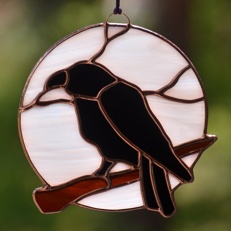 Stained Glass Raven - Etsy