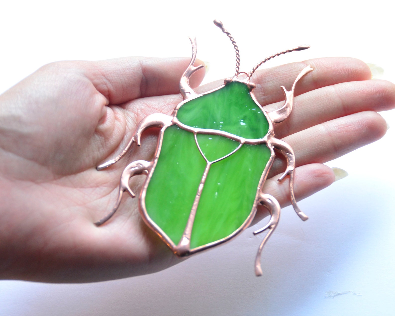 Stained Glass Beetle, Bug Suncatcher, Glass Home Decor, Window Hangings ...