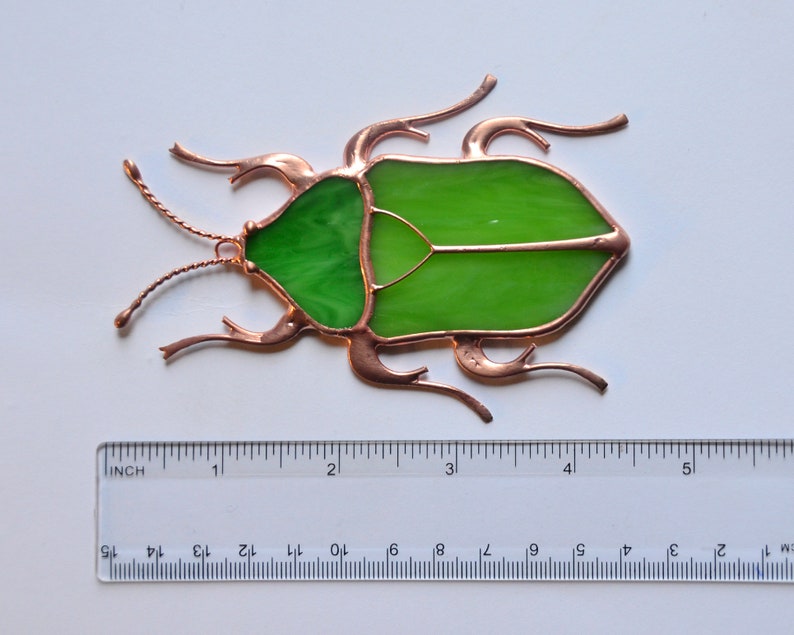 Stained Glass Beetle Bug Suncatcher Glass Home Decor Window | Etsy