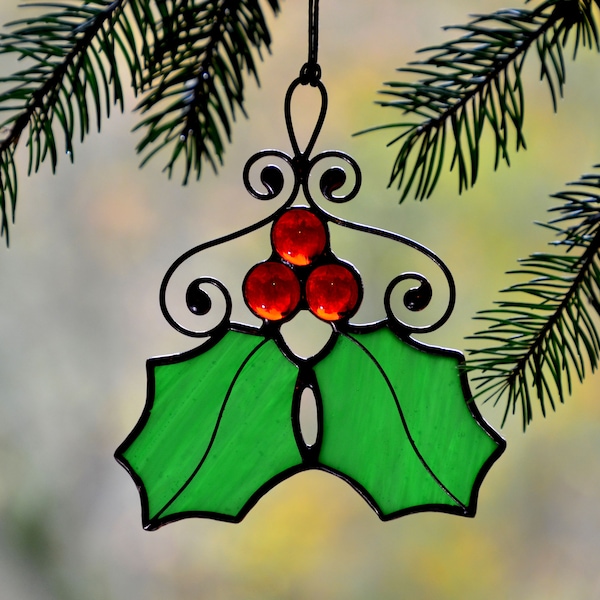 Stained Glass Holly - Etsy