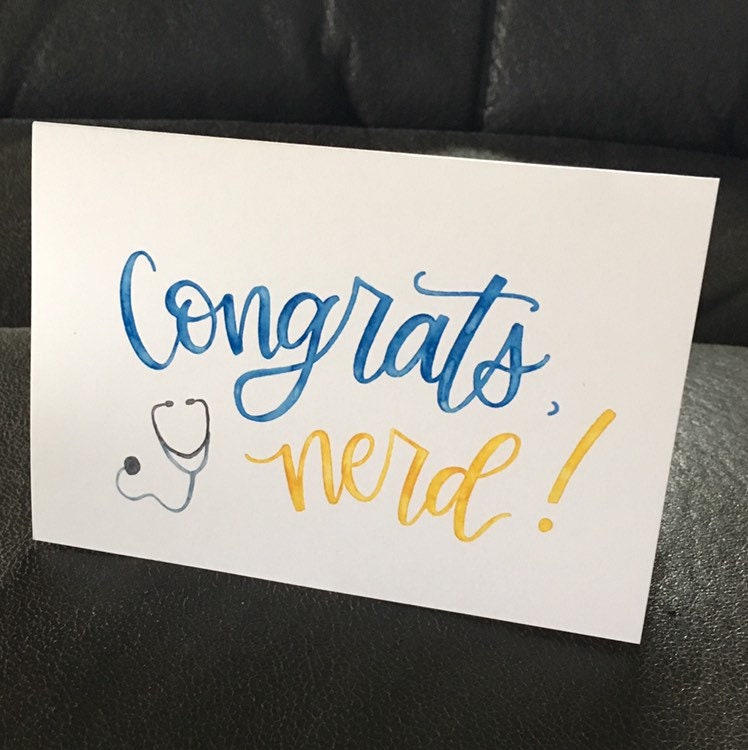 Congrats, Nerd Graduation Card // Funny Graduation Card // Nursing ...