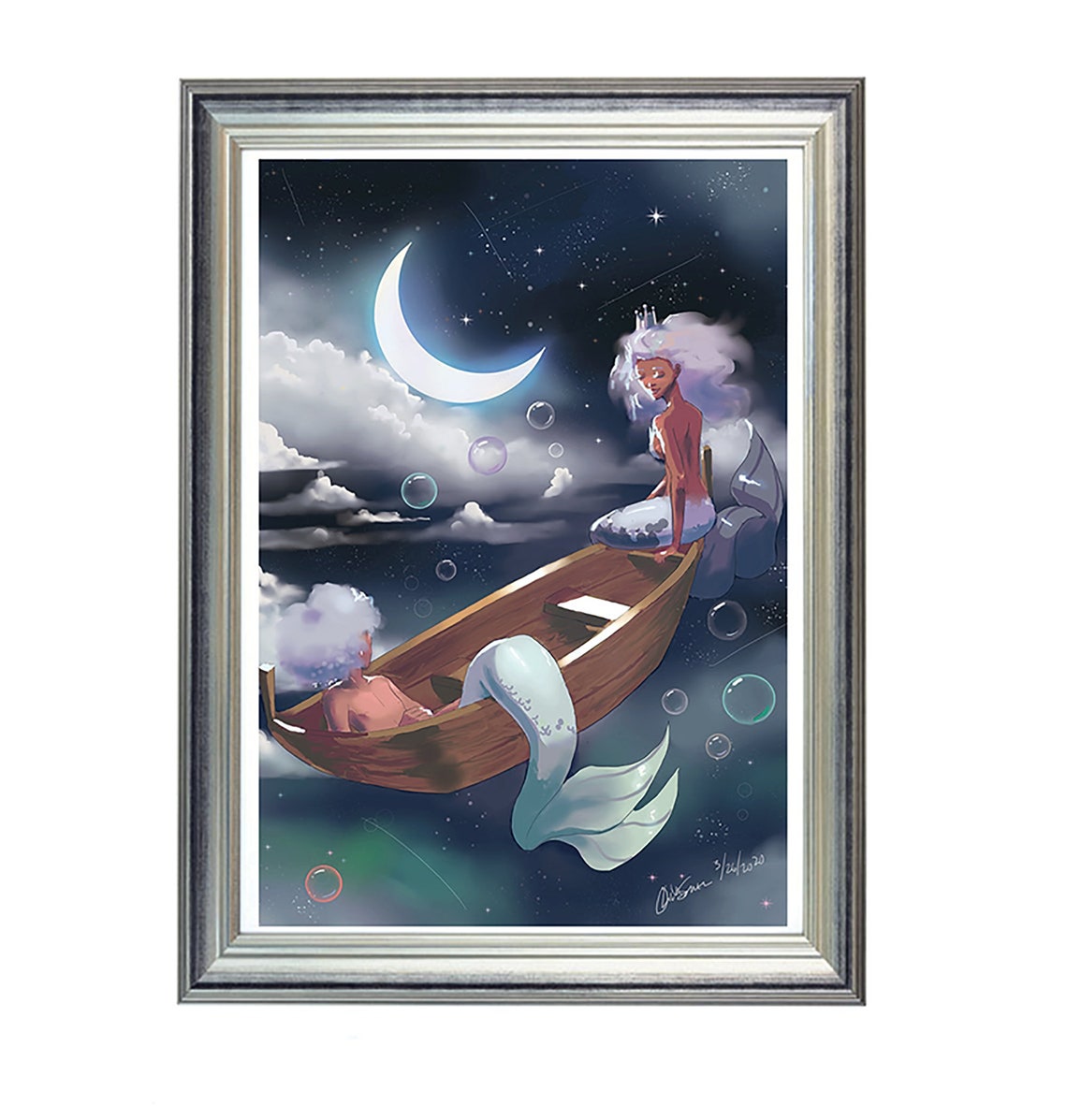 Beautiful Black MERMAID Art Print African American Mermaid - Etsy