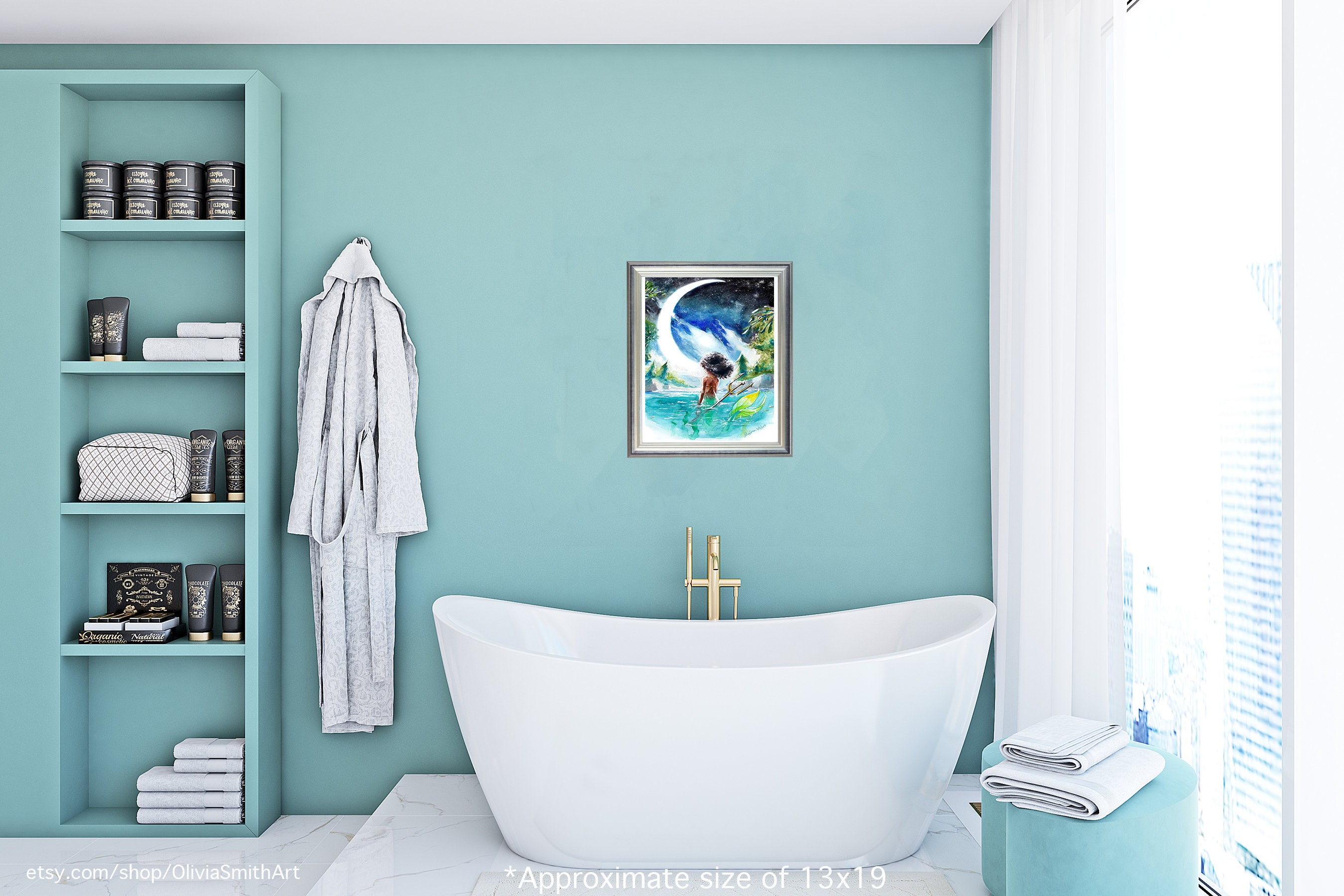 Beautiful Black MERMAID Art Print African American Mermaid | Etsy