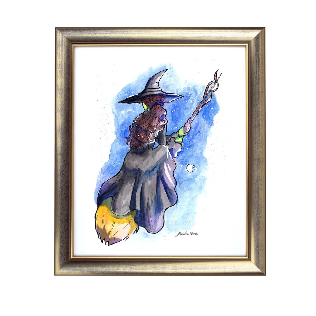 Elphaba Art Print: 'wicked' Inspired Watercolor Illustration Wicked ...