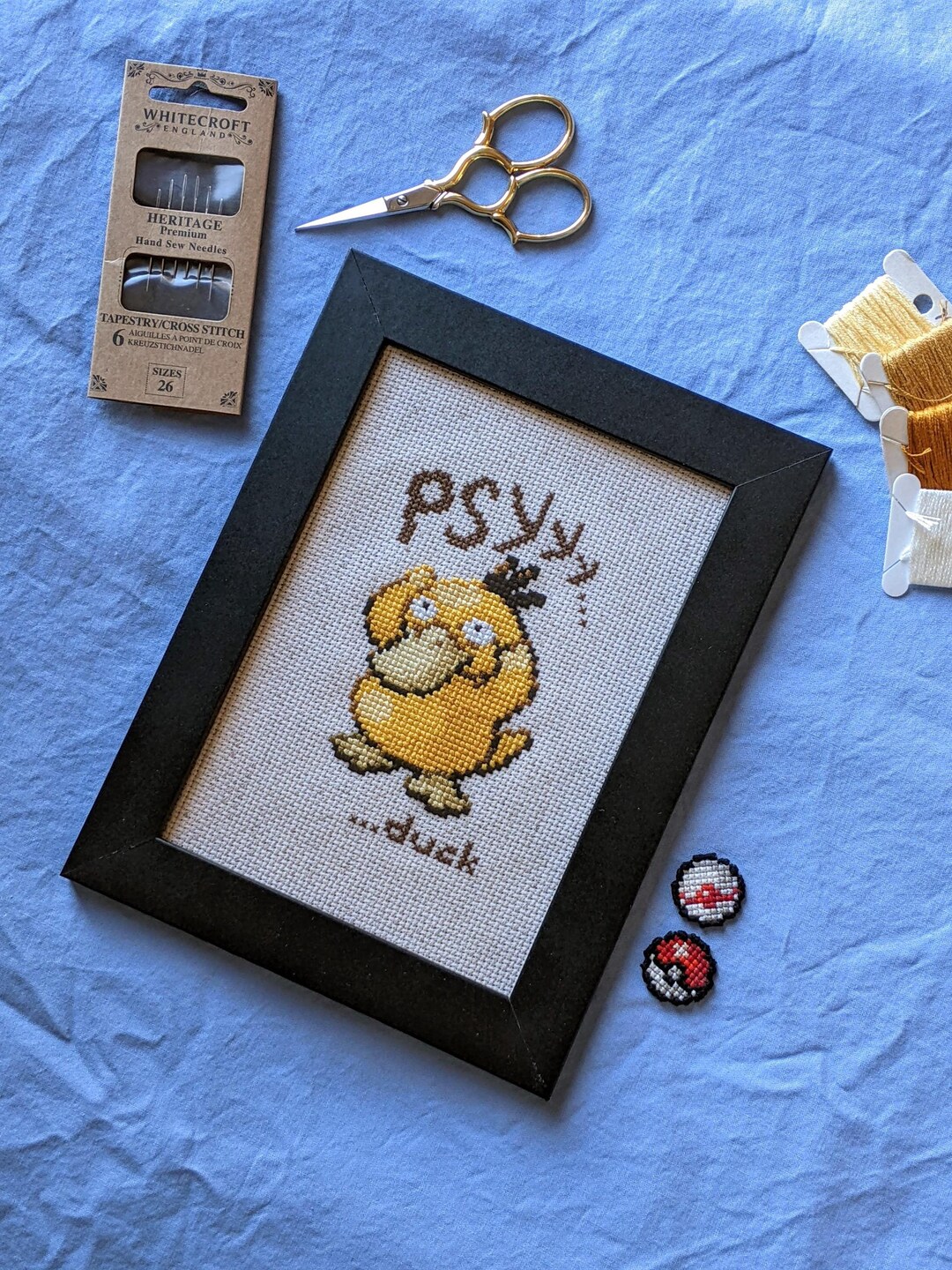DIGITAL PATTERN - Psyduck! Pokemon Portrait Series - Counted Cross ...