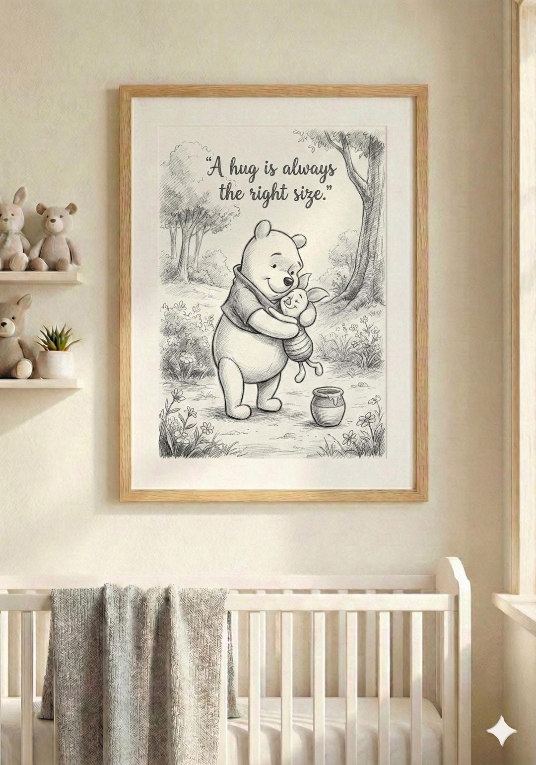 A Hug is Always the Right Size | Love Quote Wall Art | Nursery Decor ...