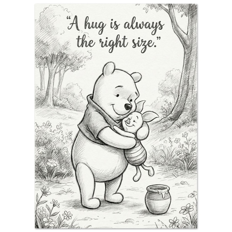 A Hug is Always the Right Size | Love Quote Wall Art | Nursery Decor ...