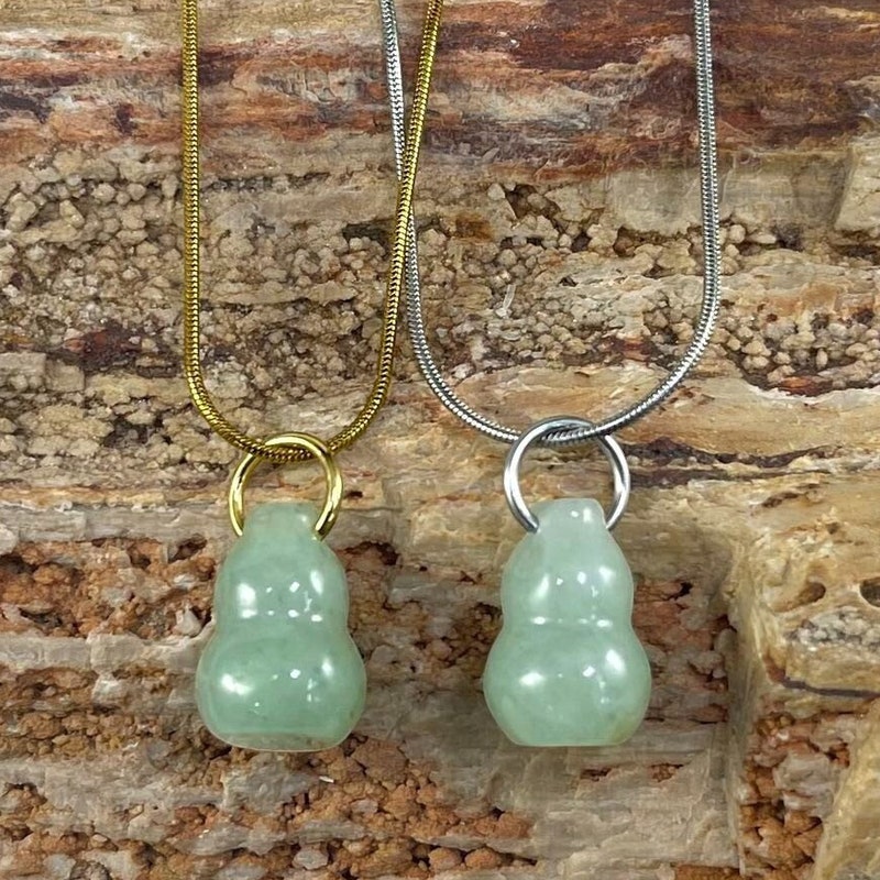 Gourd Gold Jade Pendant - Etsy