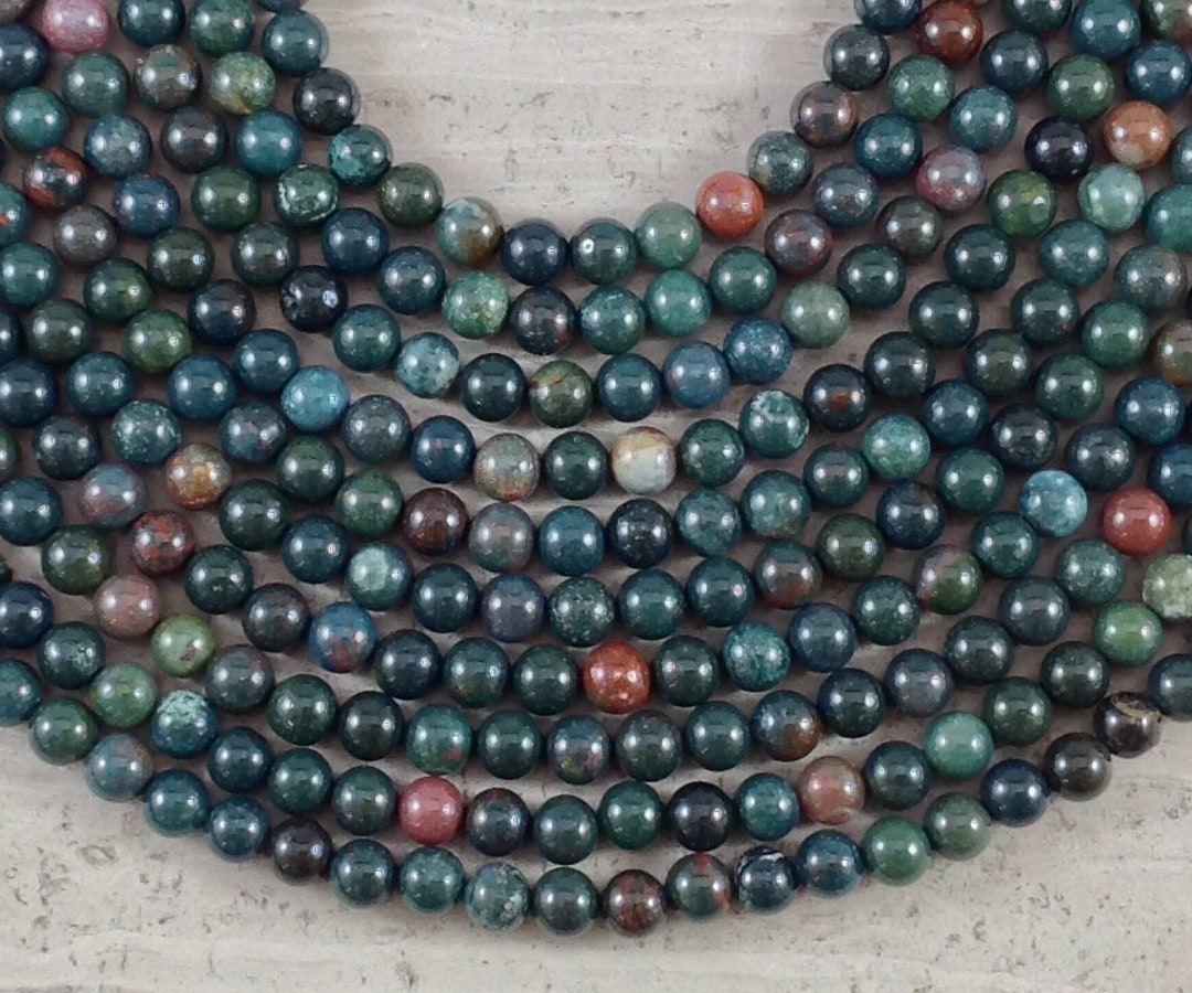 Bloodstone Round 4mm 6mm 8mm 10mm 12mm 14mm - Etsy