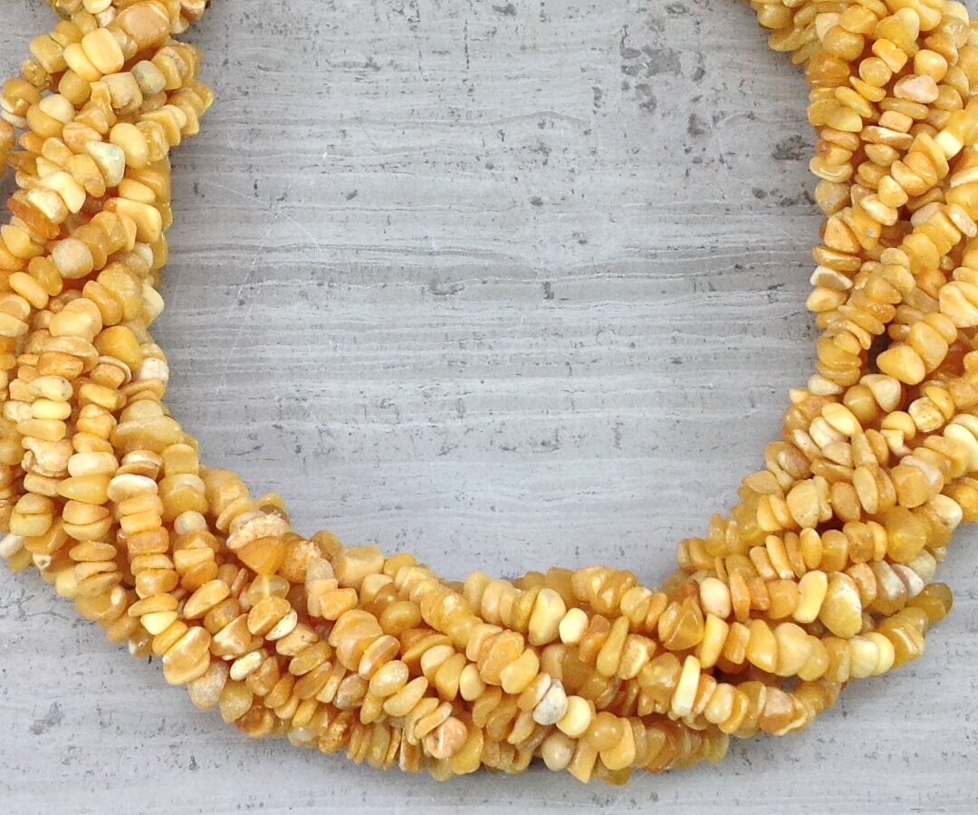 Milky Yellow Amber 3-5mm Chips - Etsy