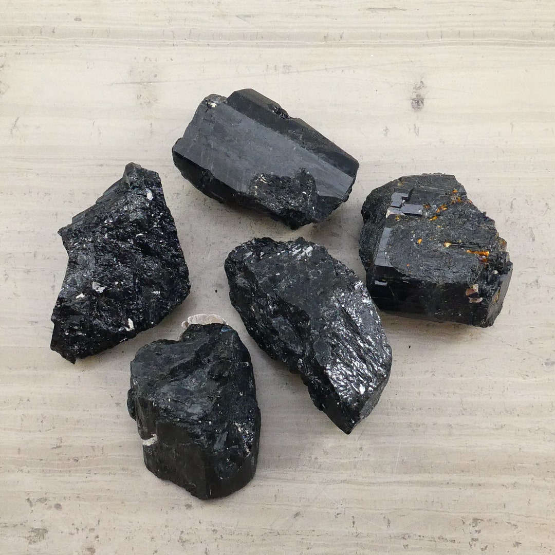 Black Tourmaline Natural Rough Rock Specimen 1 Bag (1 Pc per Package ...