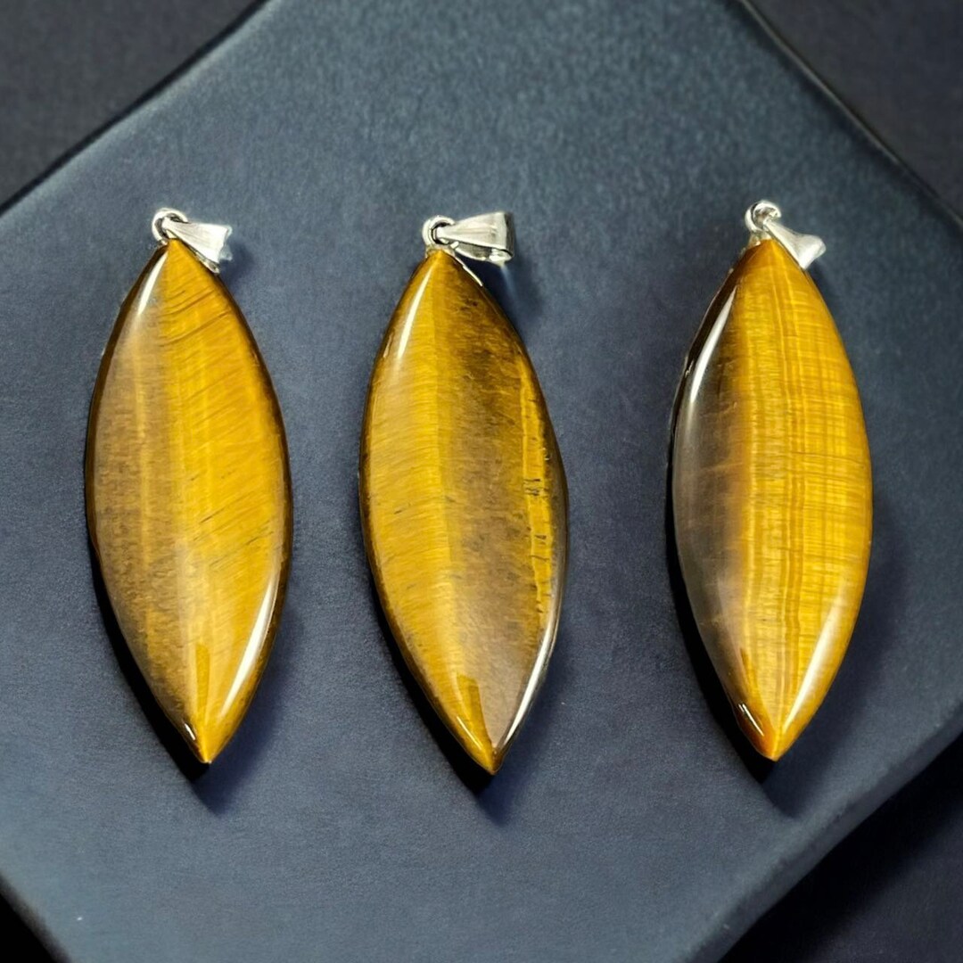 Yellow Tiger Eye 20x50mm Marquise Shape Pendant (1pc) - Etsy