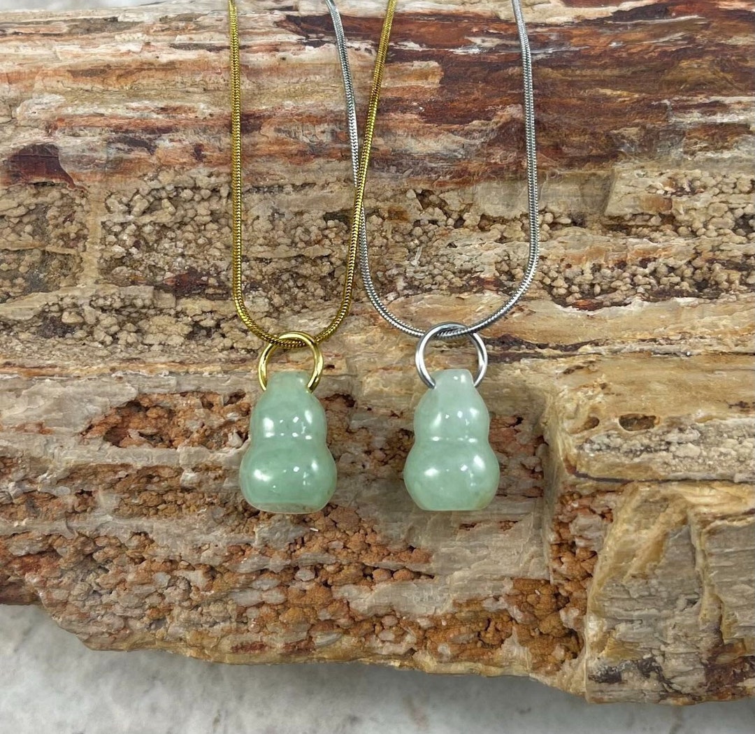 Burmese Jade With Stainless Steel Chain, Gourd Bottle/lucky Gourd ...