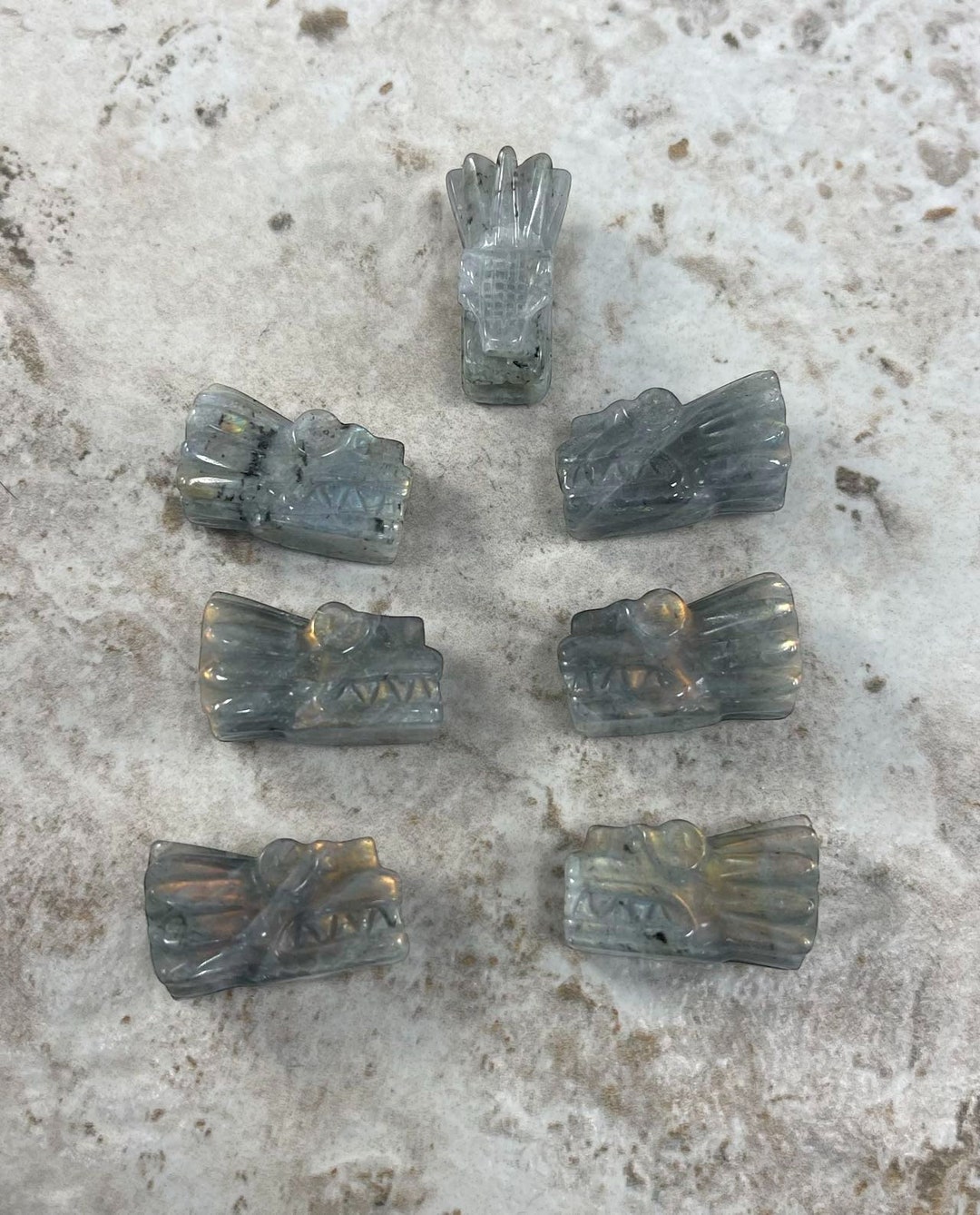 Labradorite Mayan/aztec Quetzalcoatl Dragon Head, Feathered Serpent ...