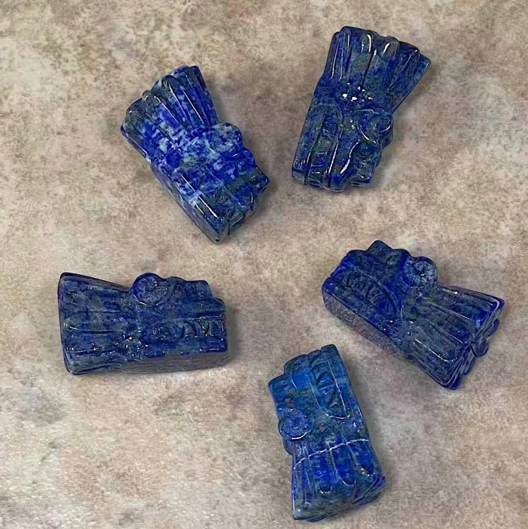 Lapis Lazuli Mayan/aztec Quetzalcoatl Dragon Head, Feathered Serpent ...