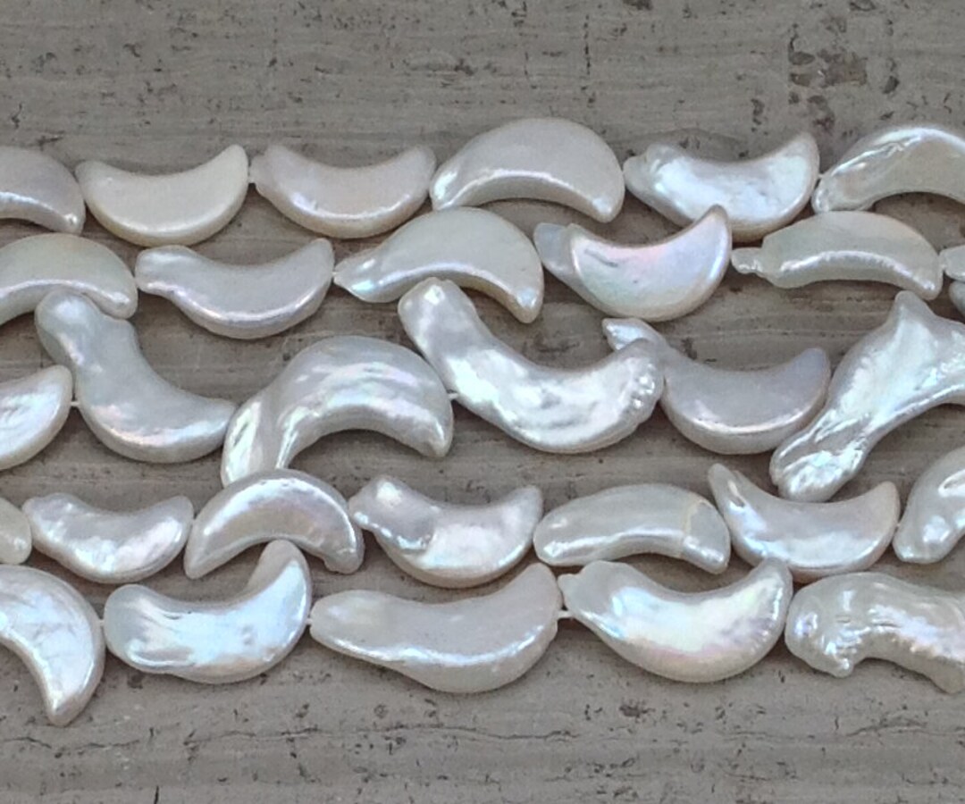 Pearl 9-12mm X 14-16mm Crescent Moon / Half Moon - Etsy