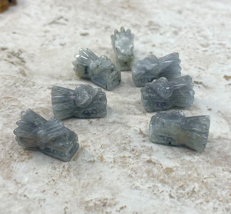 Labradorite Mayan/aztec Quetzalcoatl Dragon Head, Feathered Serpent ...