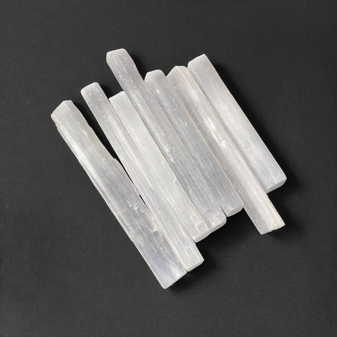 White Selenite Rough Stick, Cleansing, Meditation Sticks (6-7 Inch Long ...