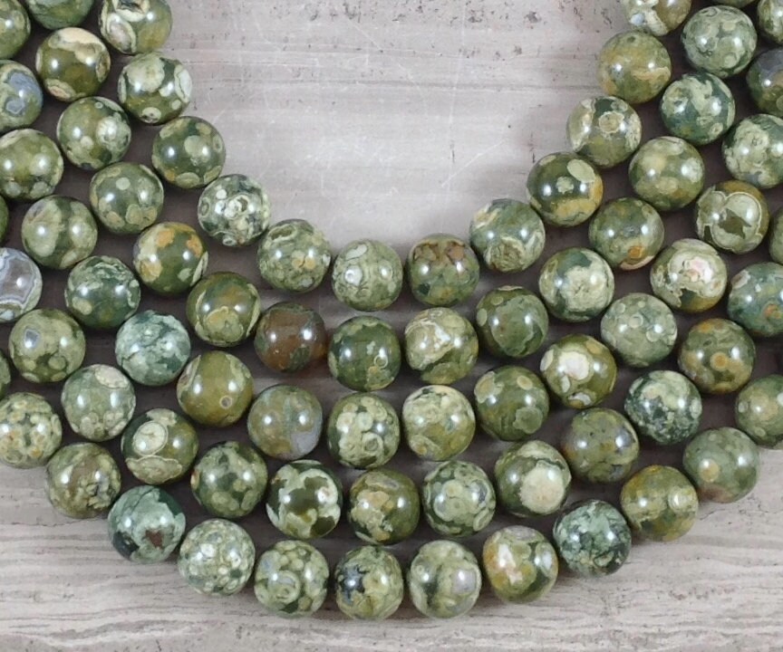 Rainforest Jasper Aka Green Rhyolite Round Grade A 6mm 8mm - Etsy