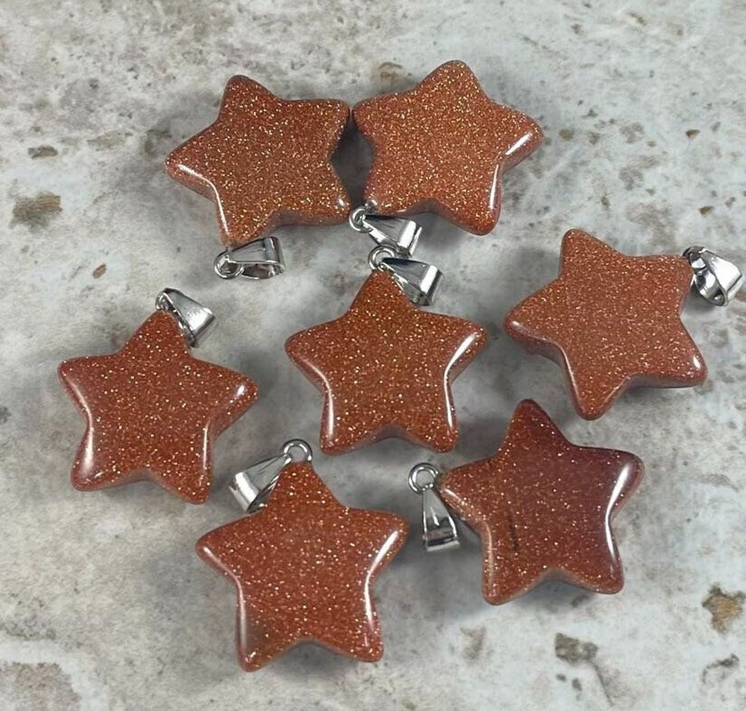Gold Sandstone Aka Goldstone , Star Pendant, 25x24mm (1pc) - Etsy