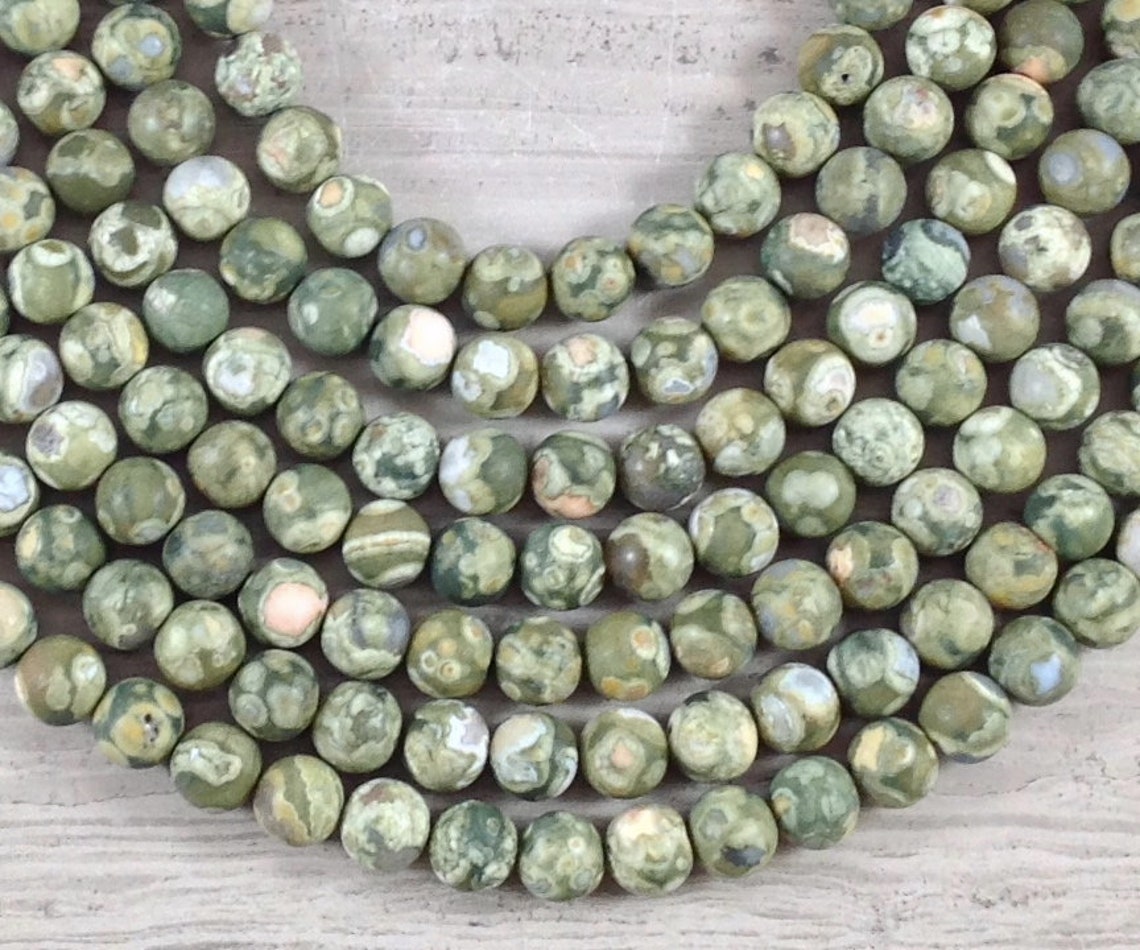 Rainforest Jasper Aka Green Rhyolite Matte Round A Grade 6mm - Etsy