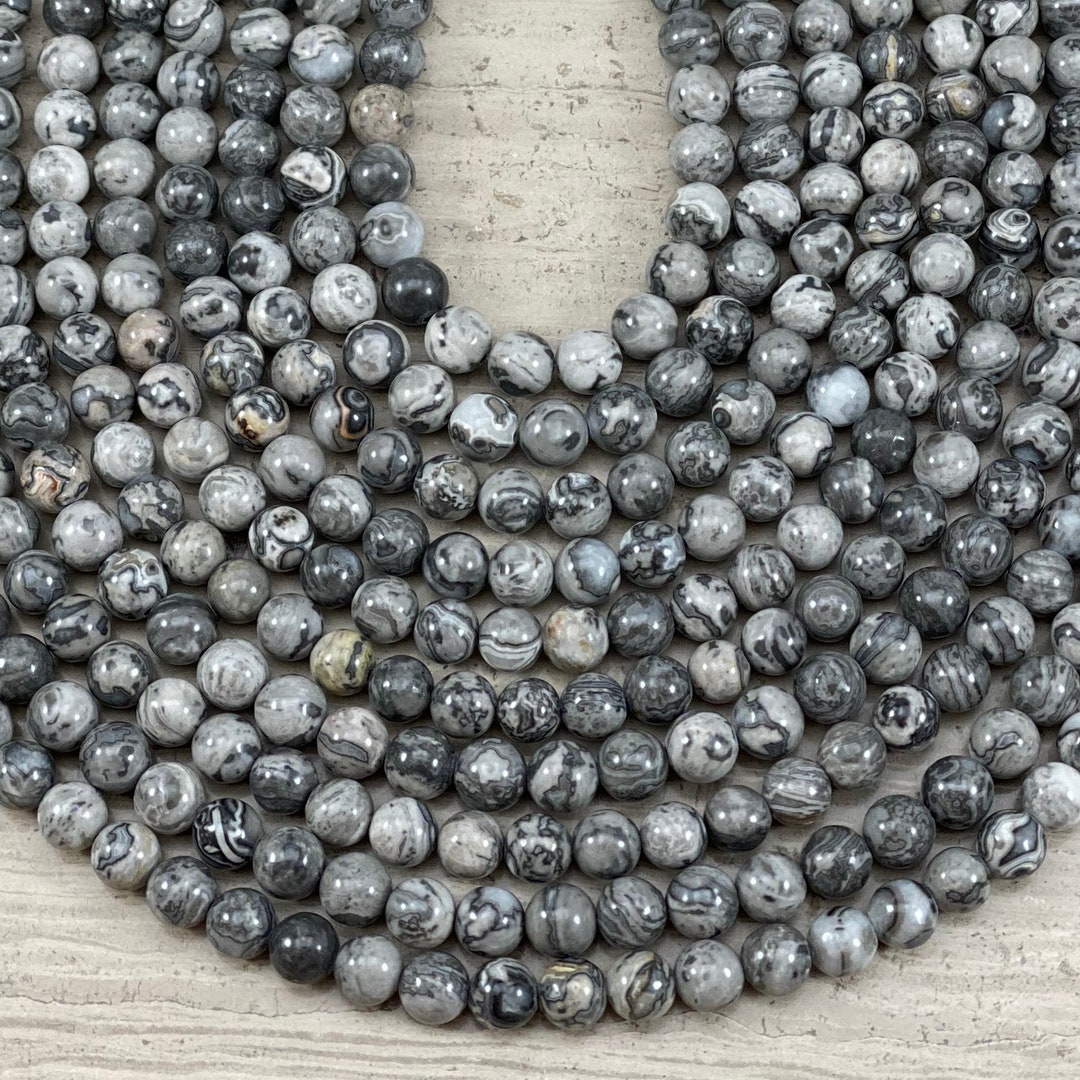 Silver Crazy Lace Aka Map Stone Jasper Round 6mm 8mm 10mm 12mm - Etsy