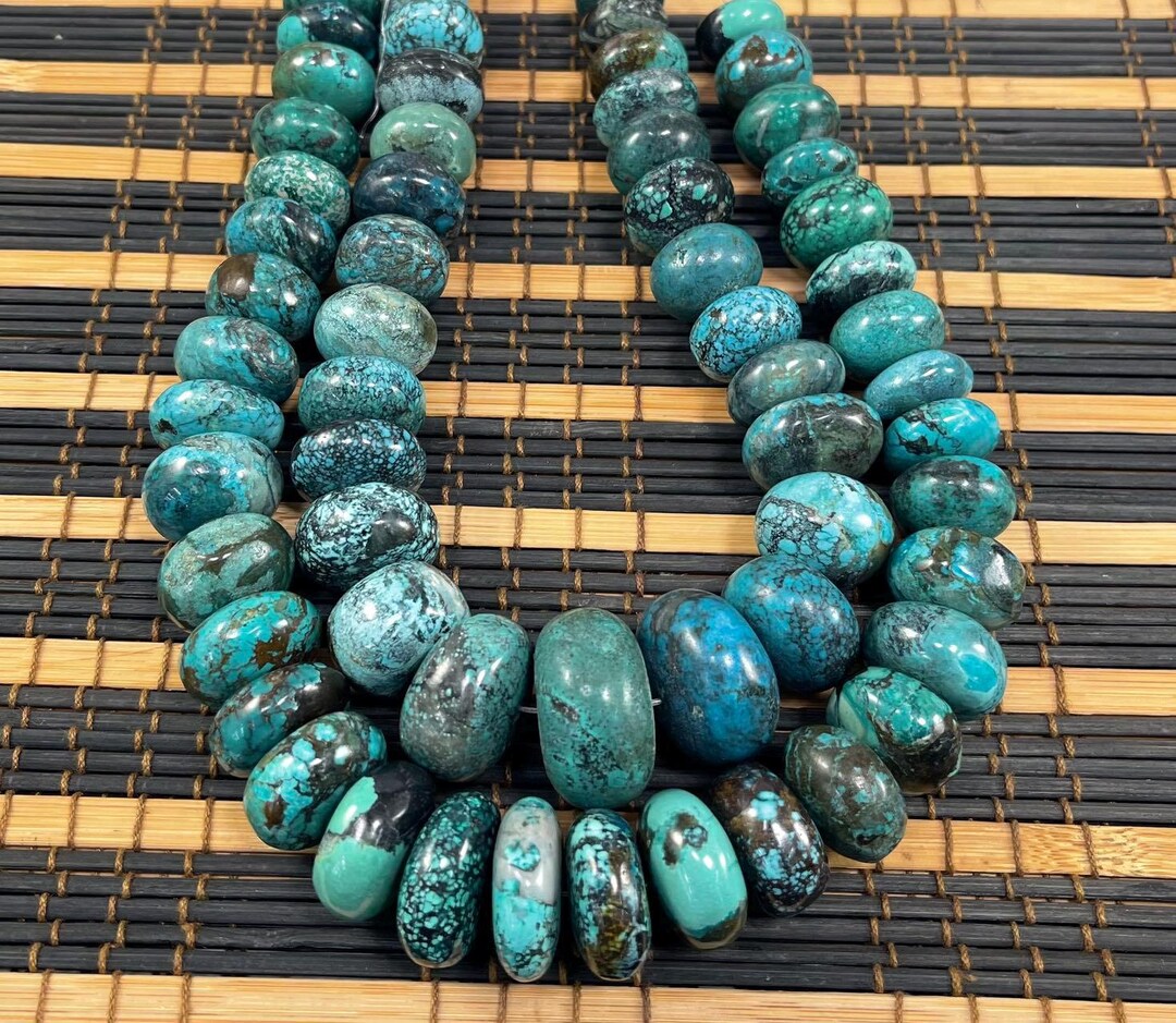 Natural Turquoise Rare Size Graduated Rondelle, 17-22mm, 14-28mm - Etsy