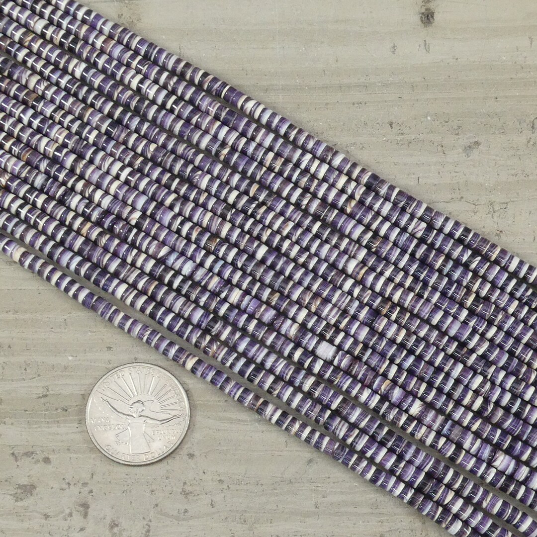 Wampum Quahog Shell Heishi Disk 4mm 5mm 6mm - Etsy